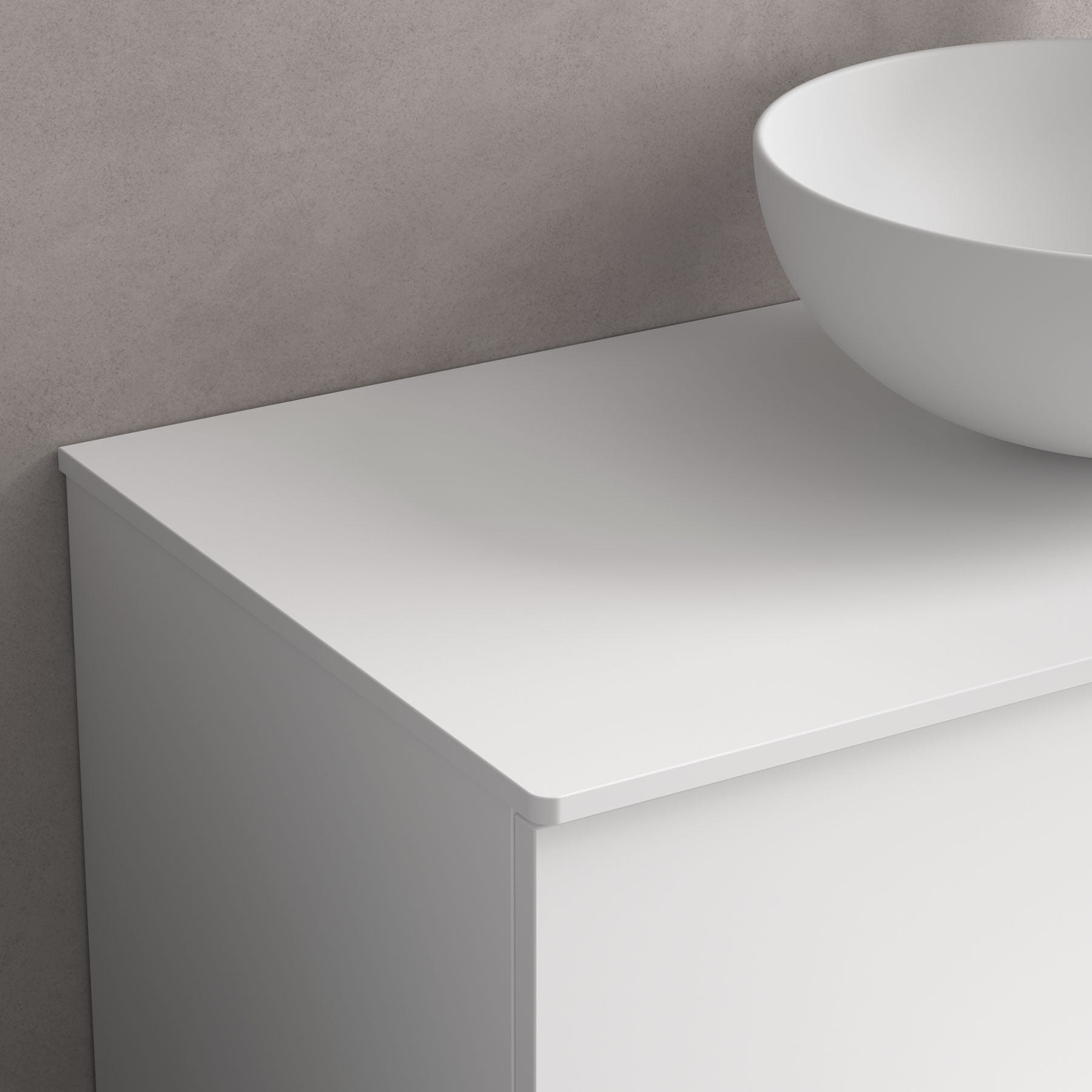 Countertop 12mm Solid surface Matte White no drilling – Pierdeco Design ...
